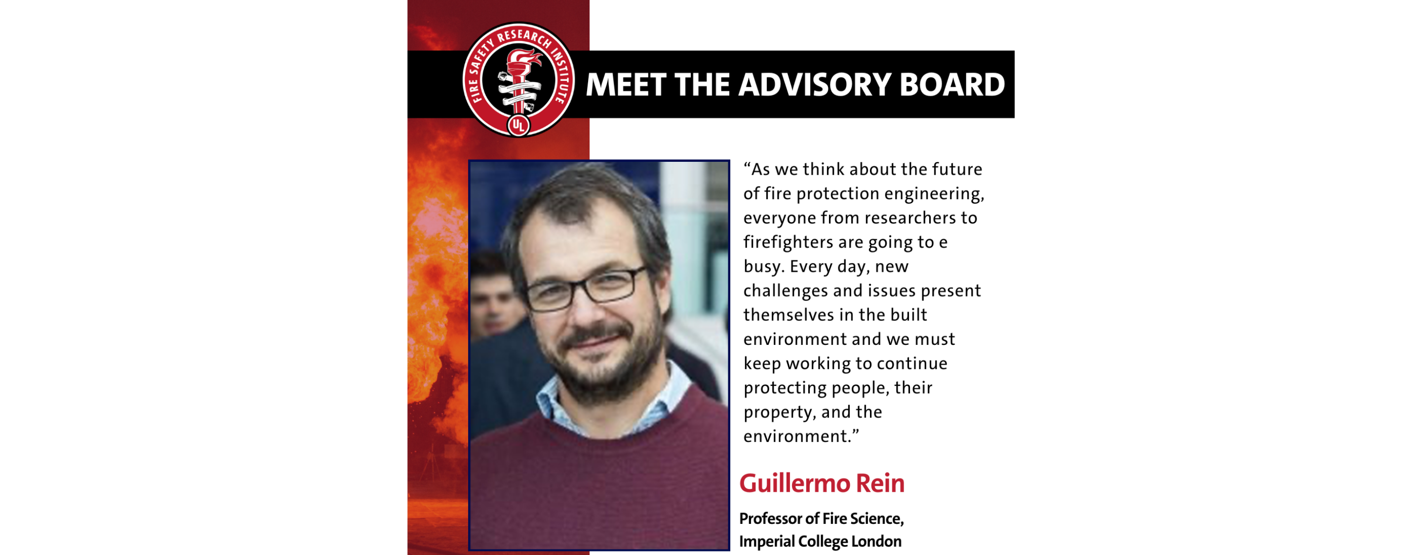 Learn about Guillermo Rein and his experience as an FSRI Advisory Board ...