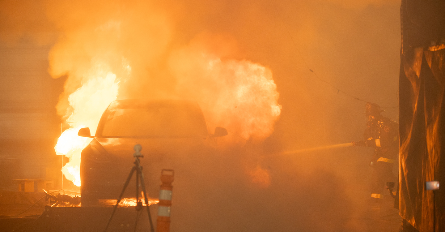 See How FSRI Investigates Electric Vehicle Fire Water Suppression